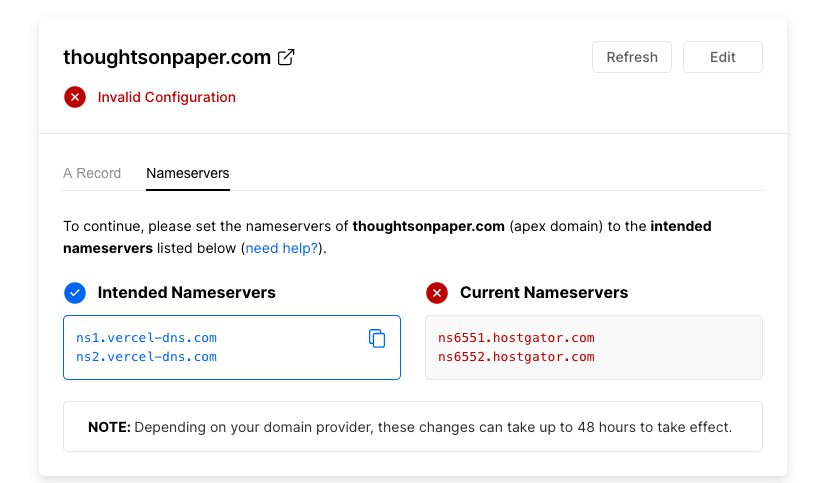How to add Namecheap domain to Vercel