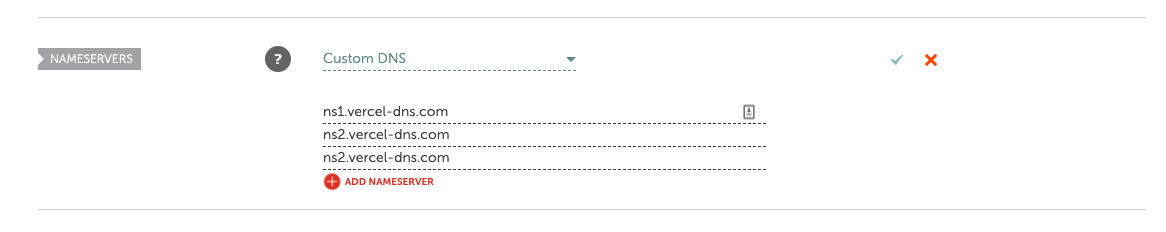 How to add Namecheap domain to Vercel